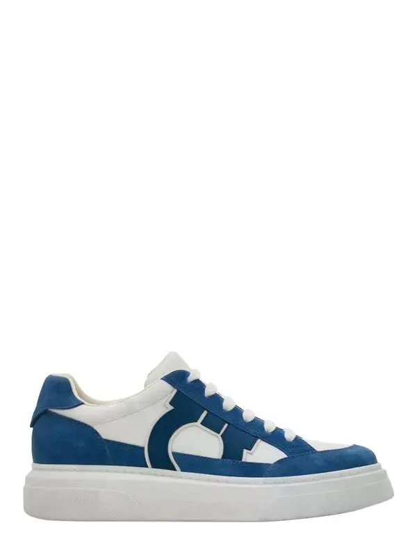 FERRAGAMO Gancini Panelled Trainers - White