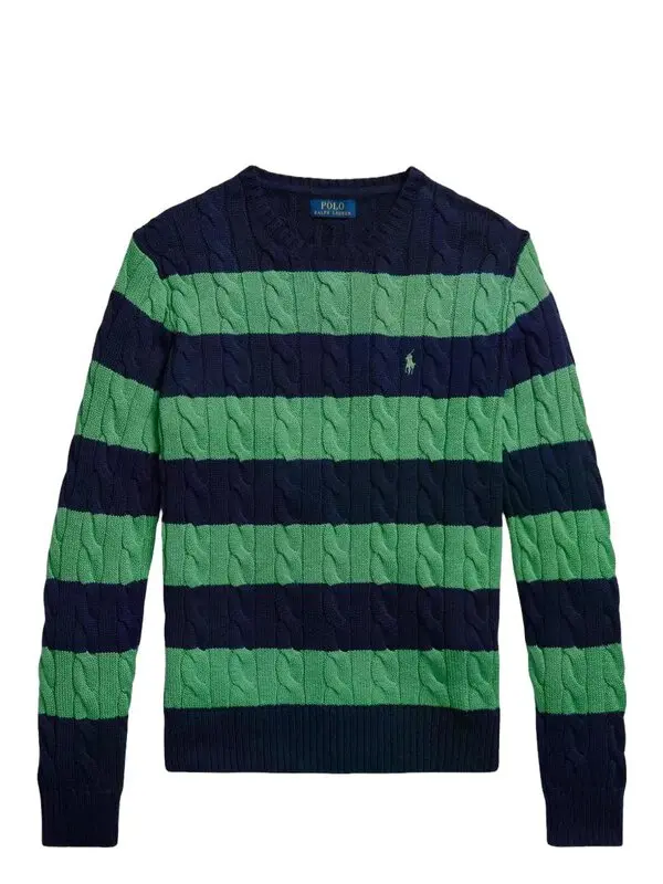 Polo Ralph Lauren Striped Cable-knit Sweater - Blue