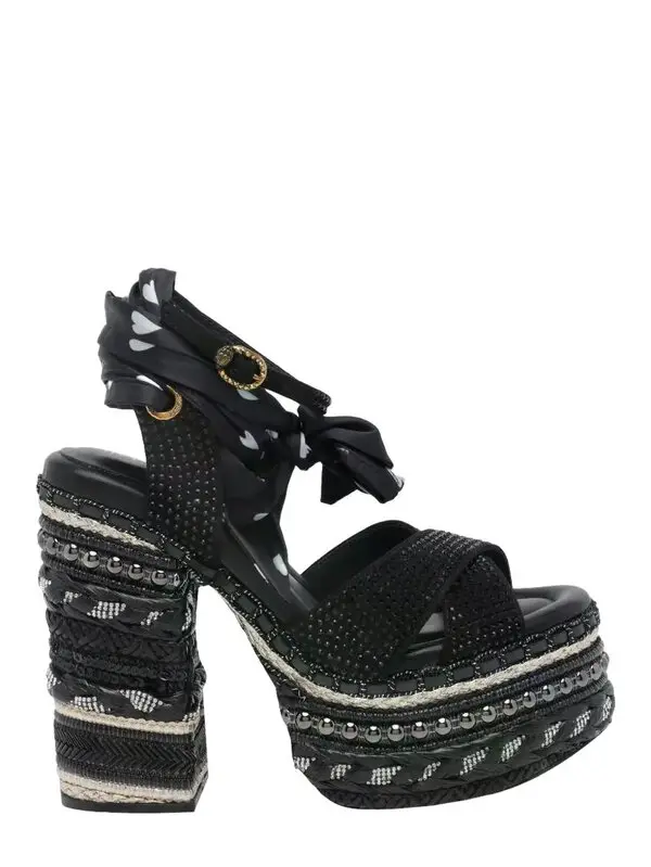 Kurt Geiger Chelsea Embellished Platform Sandals - Black