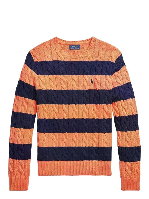 Polo Ralph Lauren Striped Cable-knit Sweater - Orange