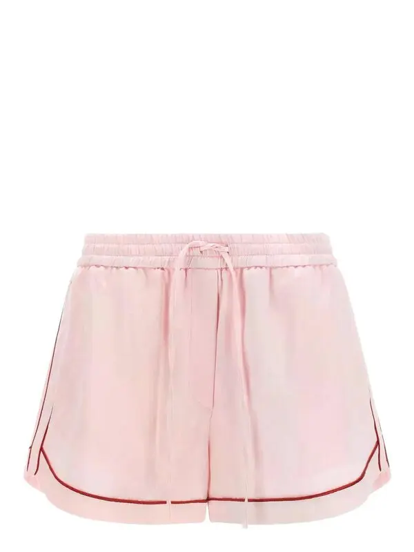 Off-White Drawstring Pyjama Shorts - Pink