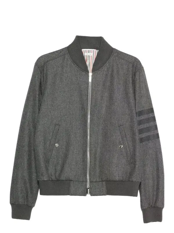 Thom Browne Stripe-detail Bomber Jacket - Grey