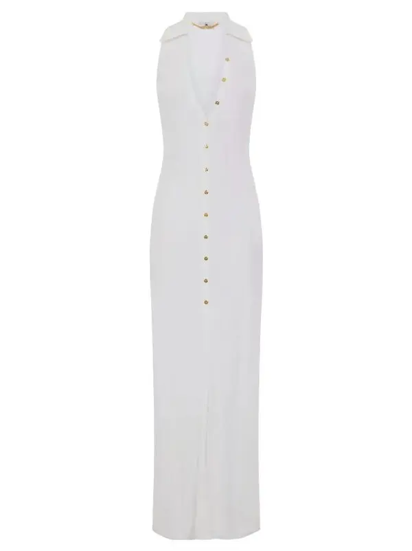 Elisabetta Franchi V-neck Maxi Dress - White