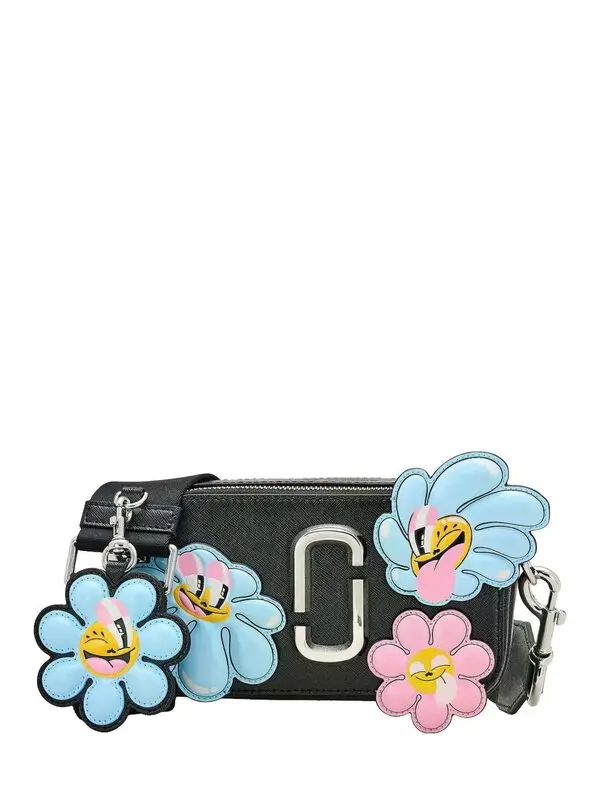 Marc Jacobs Crossbody Bag With Flower Embellishment - Black