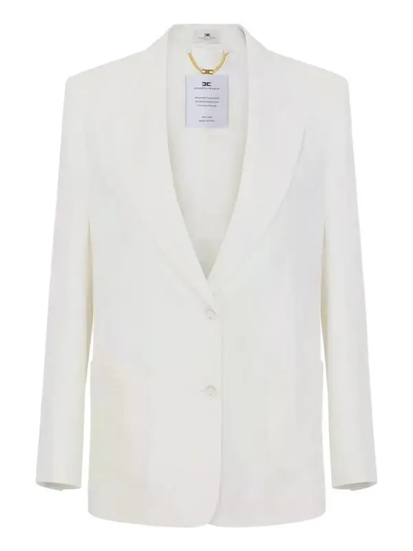 Elisabetta Franchi Embroidered Pocket Jacket - White