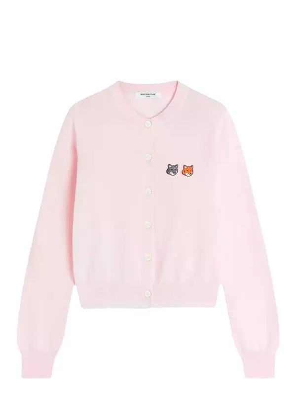 Maison Kitsuné Fox-embroidered Cardigan - Pink