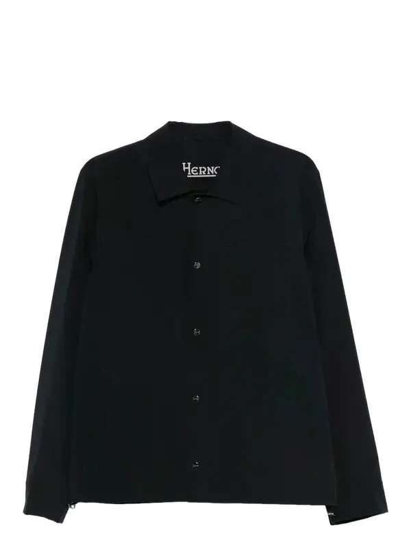 Herno Pocket Button Overshirt - Black