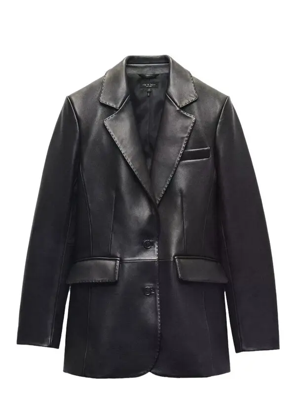 Rag & Bone Ash Leather Blazer - Black