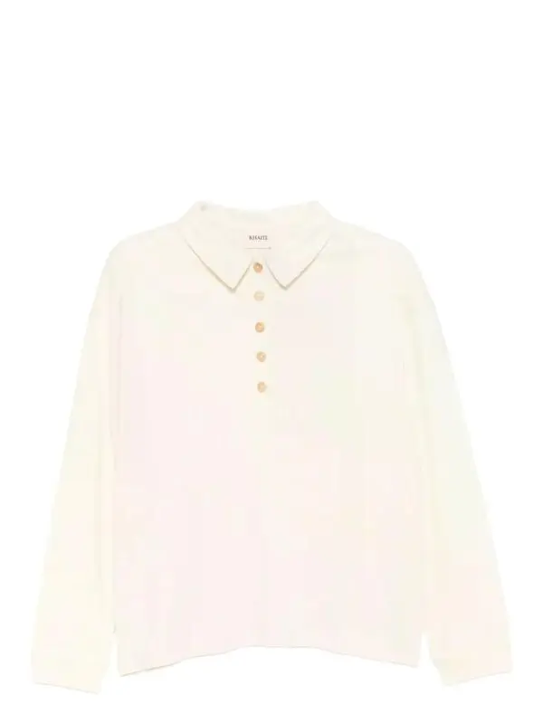 Khaite Faithful Polo Top - Neutrals