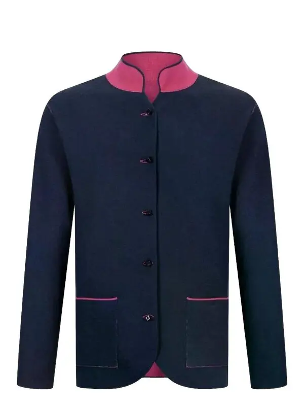 Shanghai Tang Reversible Five-button Cardigan - Blue