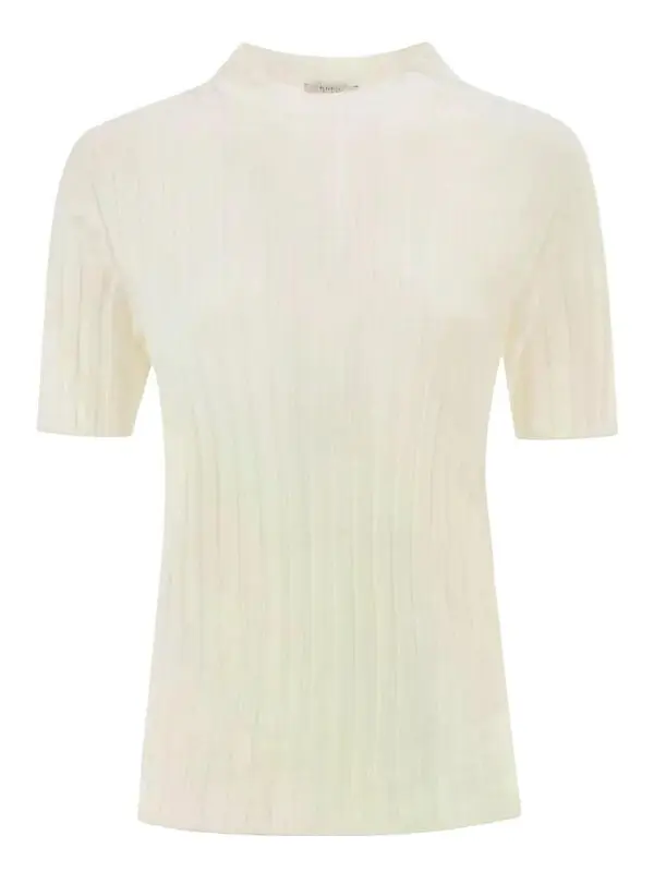 Peserico Ribbed Short-sleeve Sweater - Neutrals
