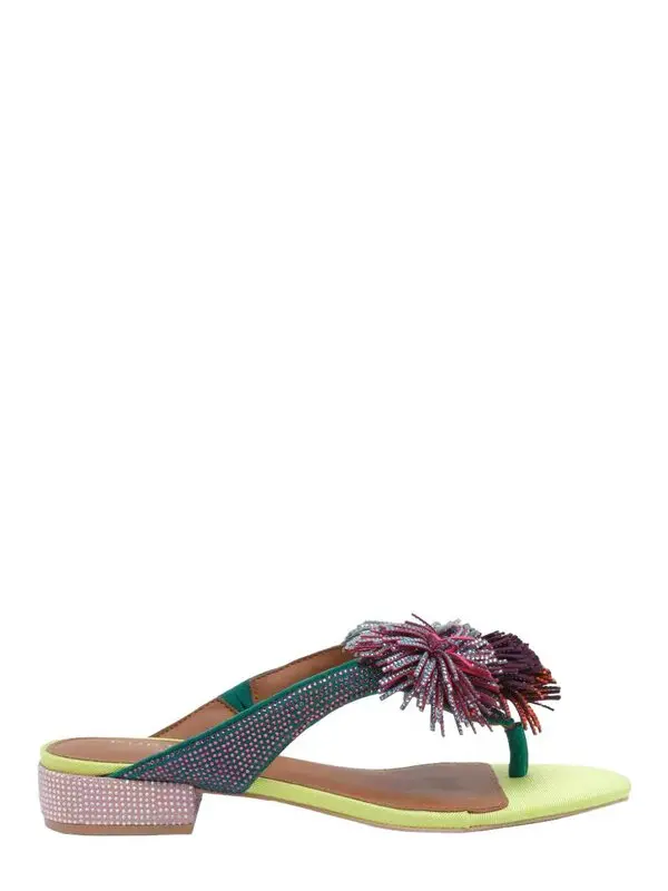 Kurt Geiger Pompom T-bar Sandals - Green