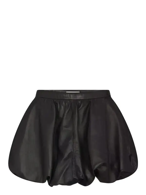 FRAME Leather Bubble Skirt - Black