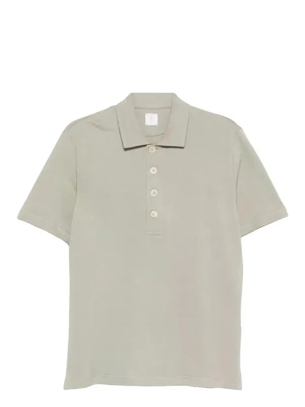 Eleventy Buttoned Short-sleeve Polo Shirt - Green