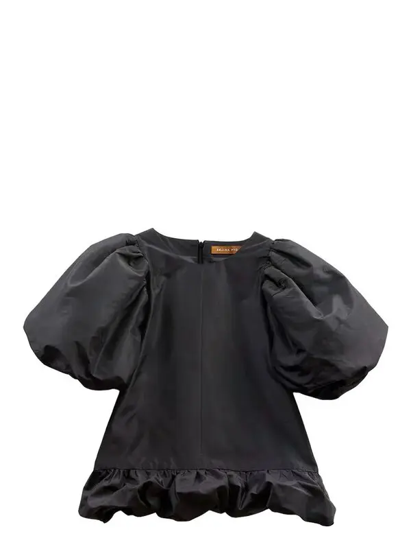REJINA PYO Alara Ruffled Puff-sleeve Blouse - Black