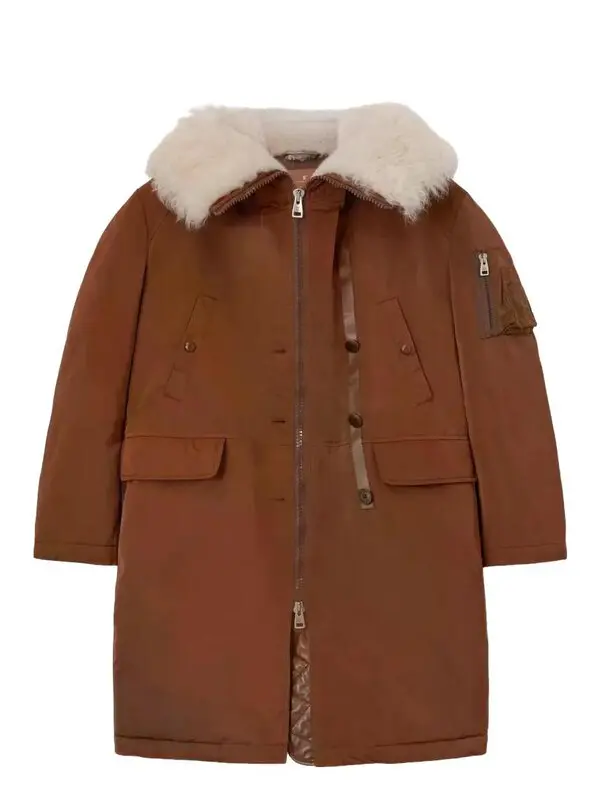 Ermanno Scervino Flap-pockets Coat - Brown
