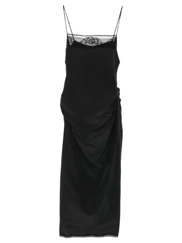 Magda Butrym Lace-trim Midi Dress - Black