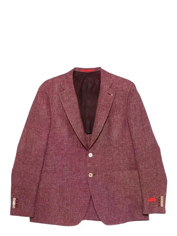 Isaia Buttoned Blazer - Red