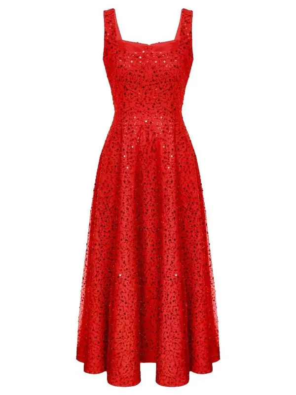 POST MERIDIEM Sequin-embellished Maxi Dress - Red