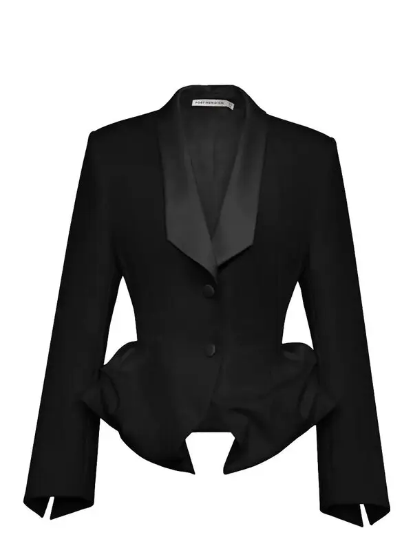POST MERIDIEM Peplum Jacket - Black