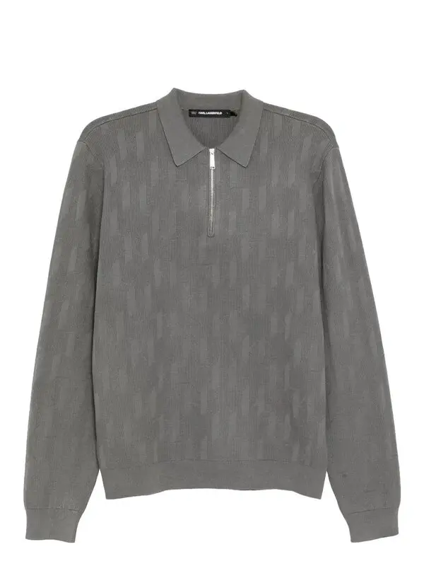 Karl Lagerfeld Monogram Zipped Sweater - Grey