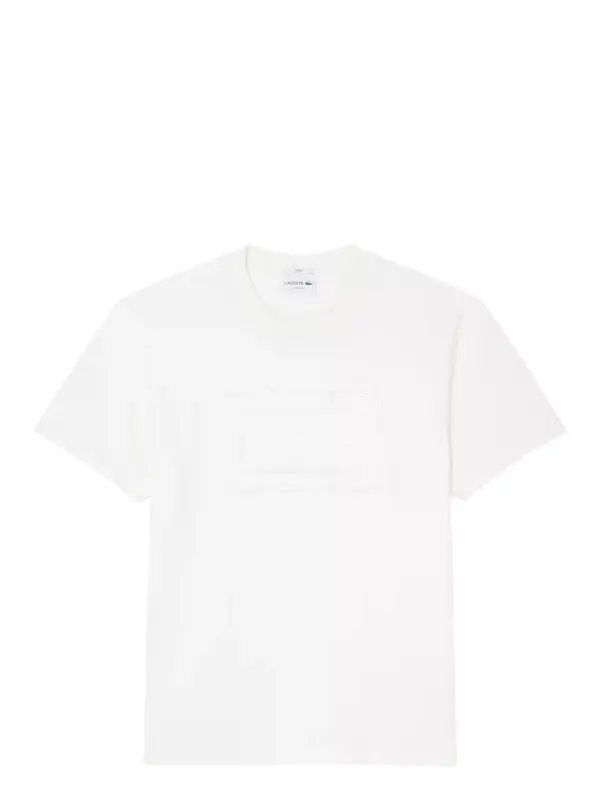 Lacoste Embossed-logo Round-neck T-shirt - White