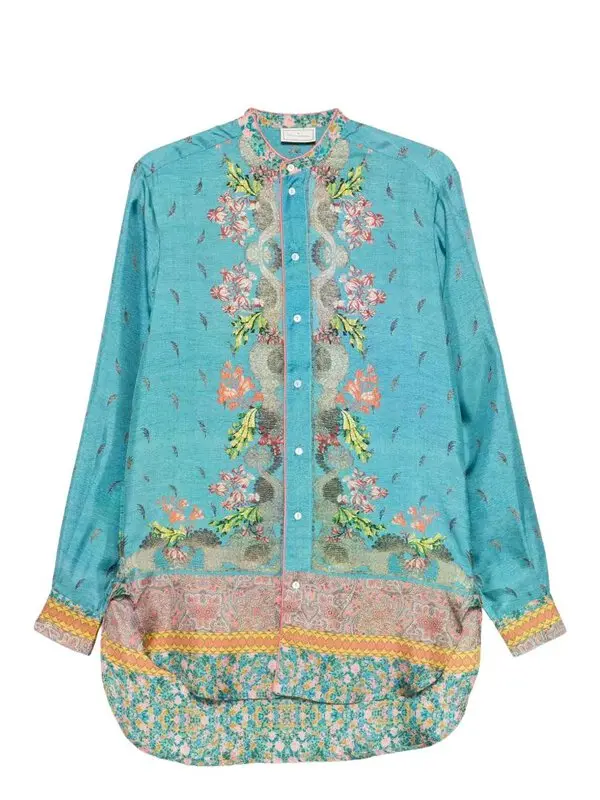 PIERRE-LOUIS MASCIA Floral Print Shirt - Blue
