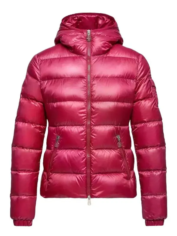 Moncler Quilted Hooded Puffer Jacket - Red
