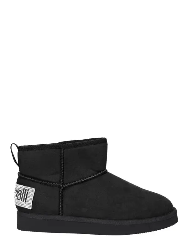 Just Cavalli Round-toe Shearling Boots - Black