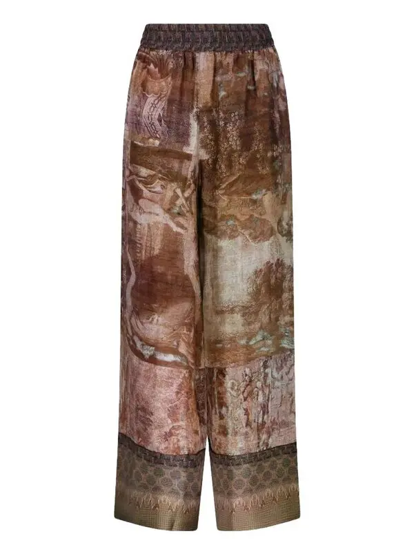 PIERRE-LOUIS MASCIA Printed Trousers - Brown
