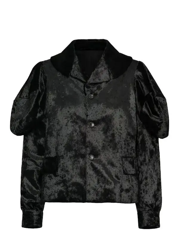Comme Des Garçons Puff-sleeve Cropped Jacket - Black