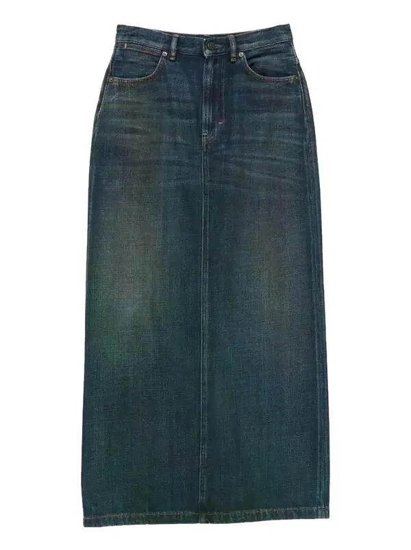 Acne Studios Logo-patch Maxi Skirt - Blue