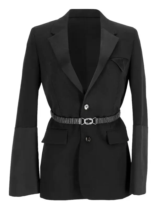 Bottega Veneta Belted Satin-trim Blazer - Black