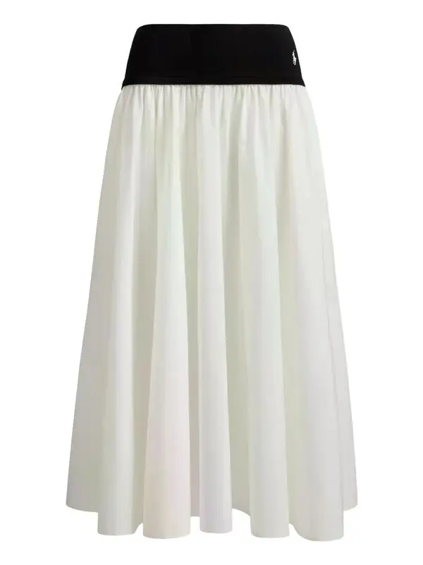 Polo Ralph Lauren Logo-embroidered A-line Midi Skirt - White