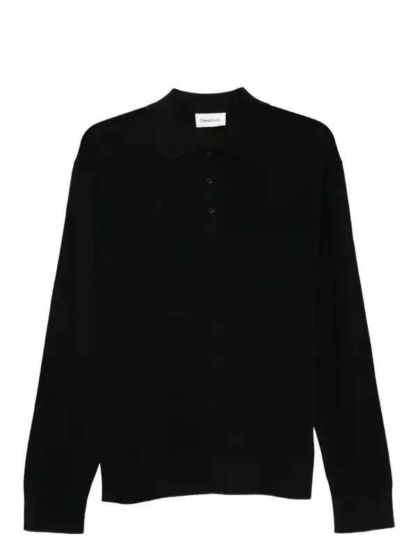 DIANA STUDIO Button-down Polo Top - Black