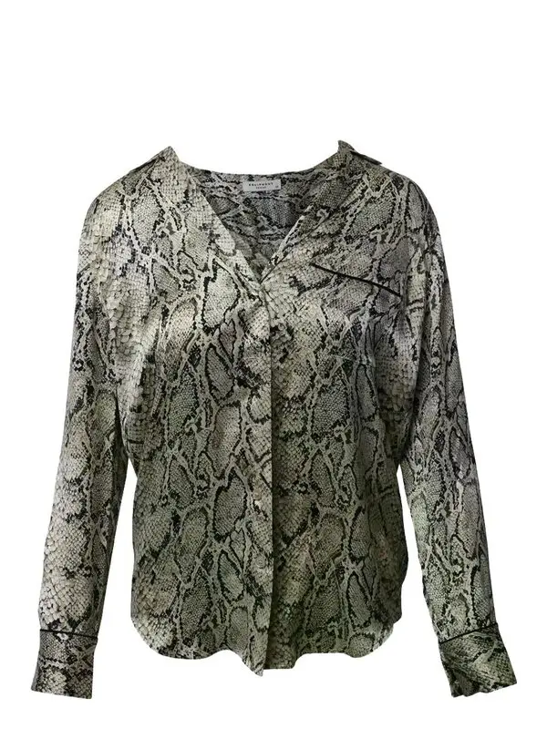 Equipment Snake-skin Print Blouse - Black
