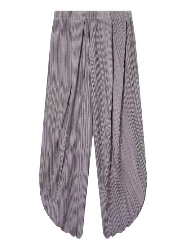 Giorgio Armani Pleated Wide Leg Trousers - Grey