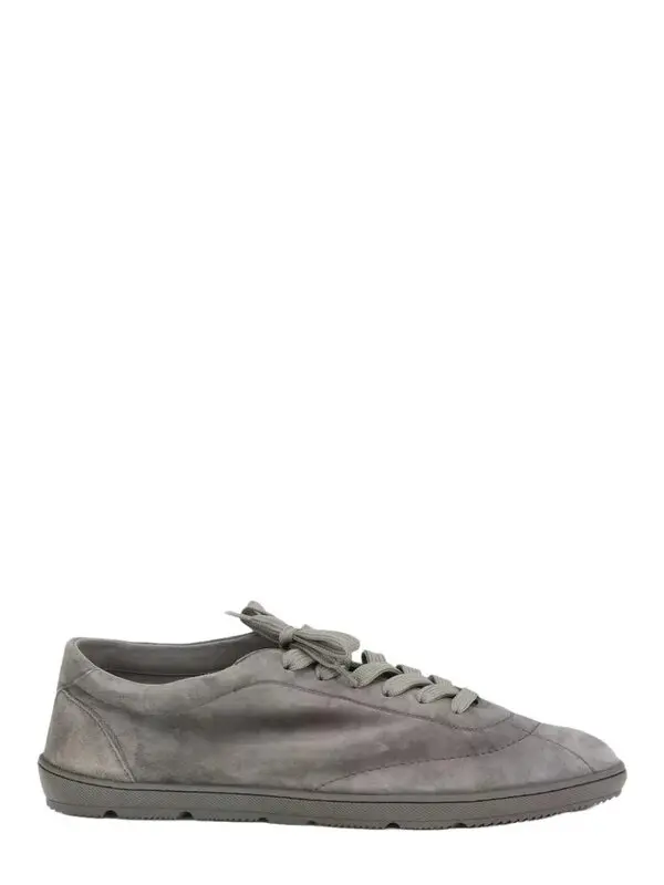 Brunello Cucinelli Laced Leather Sneakers - Grey