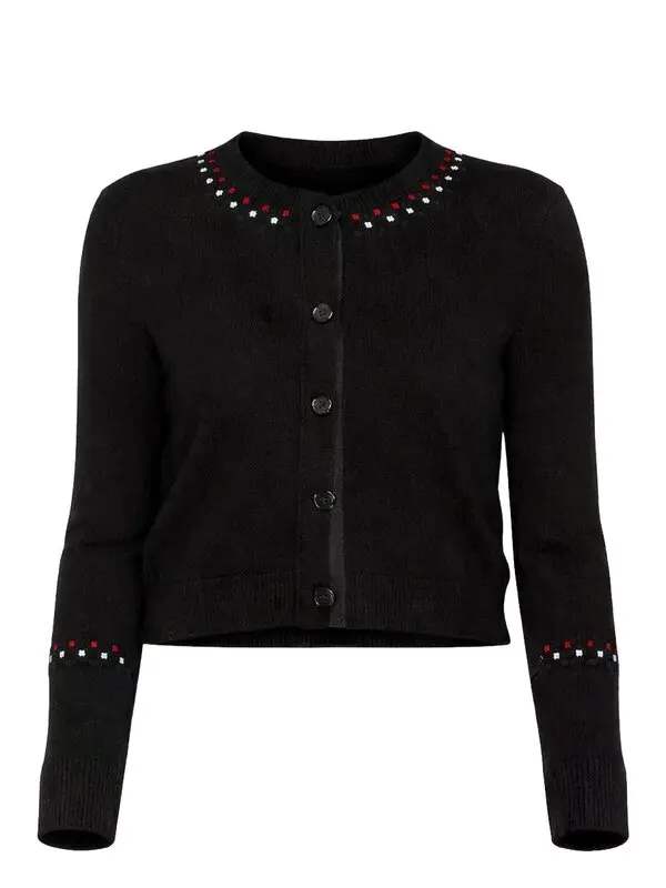Thom Browne Stitch-detail Cropped Cardigan - Black