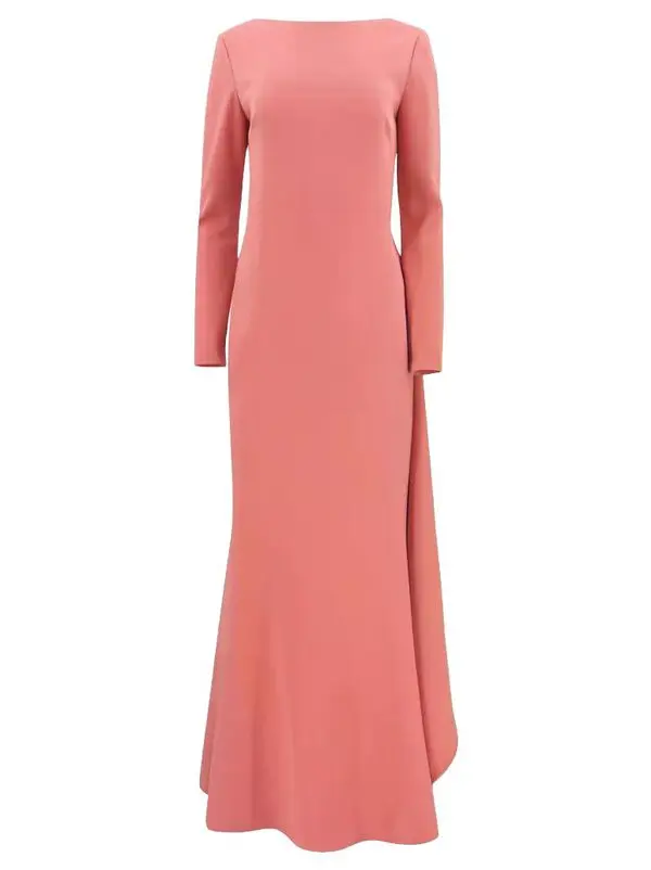 Elie Saab Cady Draped Maxi Dress - Pink