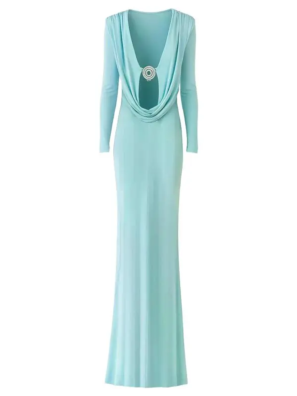 THE NEW ARRIVALS ILKYAZ OZEL Camillea Crystal-embellished Maxi Dress - Blue