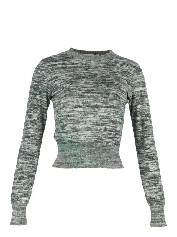 Victoria Beckham Cropped Marled Sweater - Grey