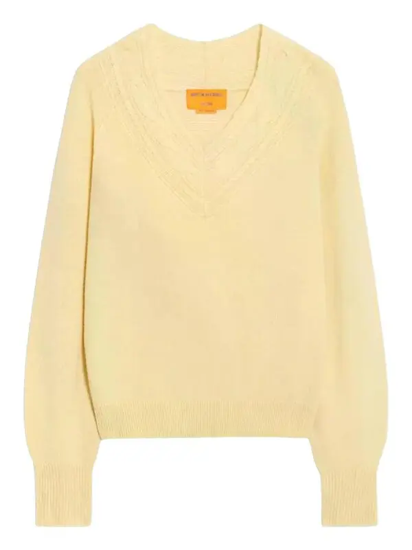 Guest In Residence Cable-knit V-neck Sweater - Yellow
