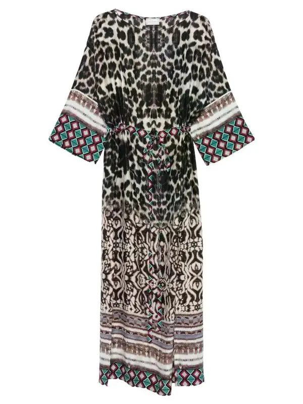 PIERRE-LOUIS MASCIA Printed Tie Dress - Black