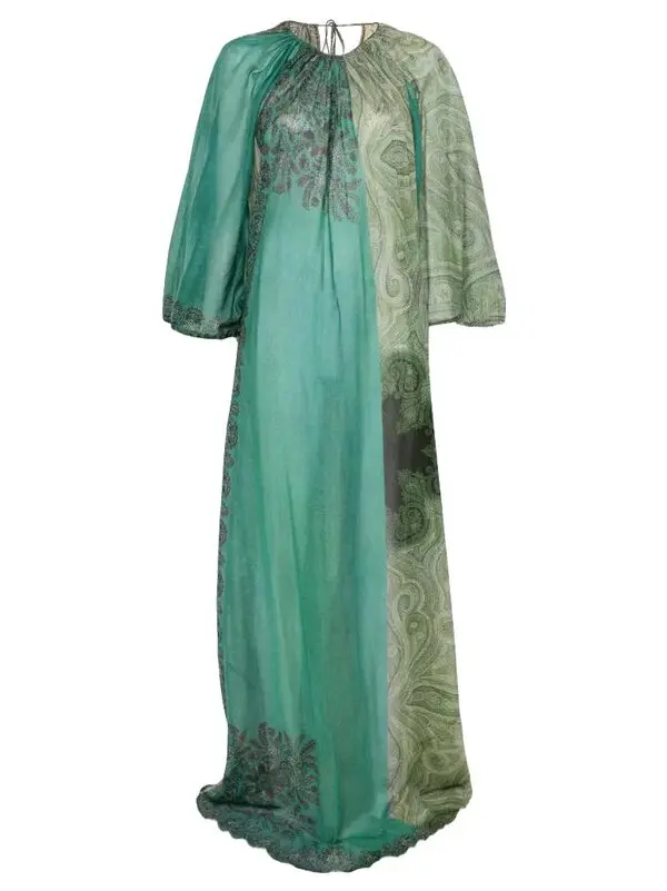 PIERRE-LOUIS MASCIA Hawn Paisley Maxi Dress - Green
