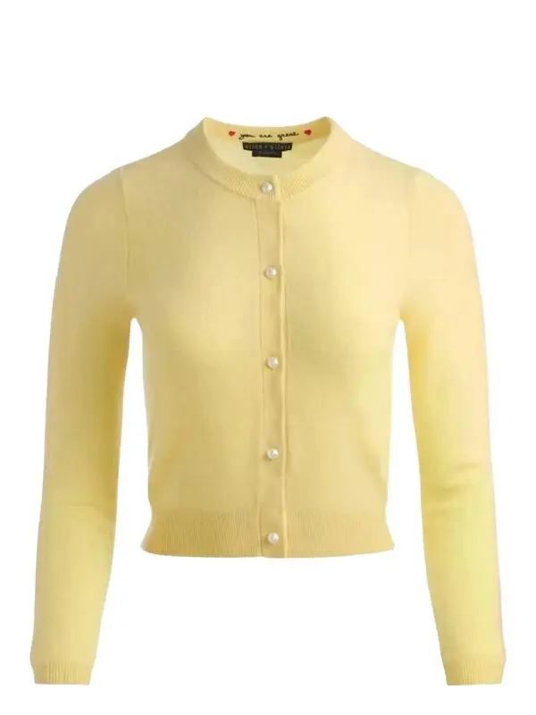 Alice + Olivia Round-neck Cardigan - Yellow