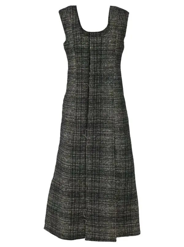 Marni Plaid Tweed Midi Dress - Grey