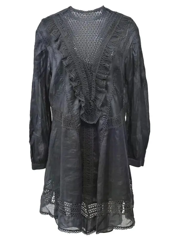 ISABEL MARANT VINTAGE Rowina Ruffled Mini Dress - Black