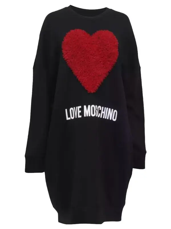 Moschino Heart-applique Mini Dress - Black