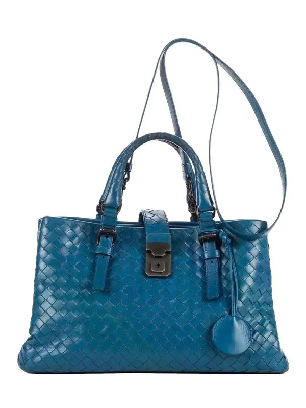 Bottega Veneta Roma Intrecciato Tote Bag - Blue